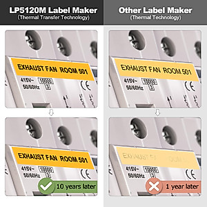 SUPVAN Label Maker Machine LP5120M Thermal Label Printer with Keyboard Multiple Template Available Laminated Label for Organization Work Office Black