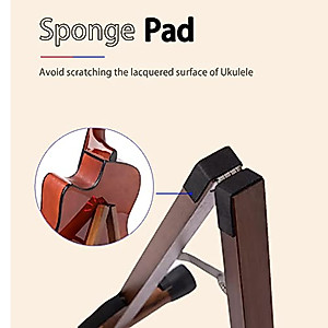 JORGTYRA Wooden Acoustic Guitar Stand, Adjustable Guitar Floor Stand, A Frame Folding Acoustic Electric Guitar Holder with Foam Padded for Bass, Cello, Mandolin, Banjo, Ukulele
