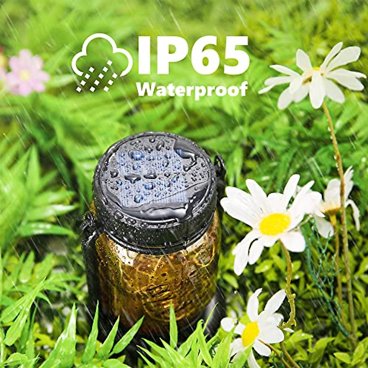 Hanging Solar Lantern Outdoor, 30 LEDs Solar Mason Jar Lights with Stakes, Waterproof Hanging Solar Lights for Garden, Patio, Yard, Backyard, Tree, Pathway and Lawn(2 Packs, Warm White)