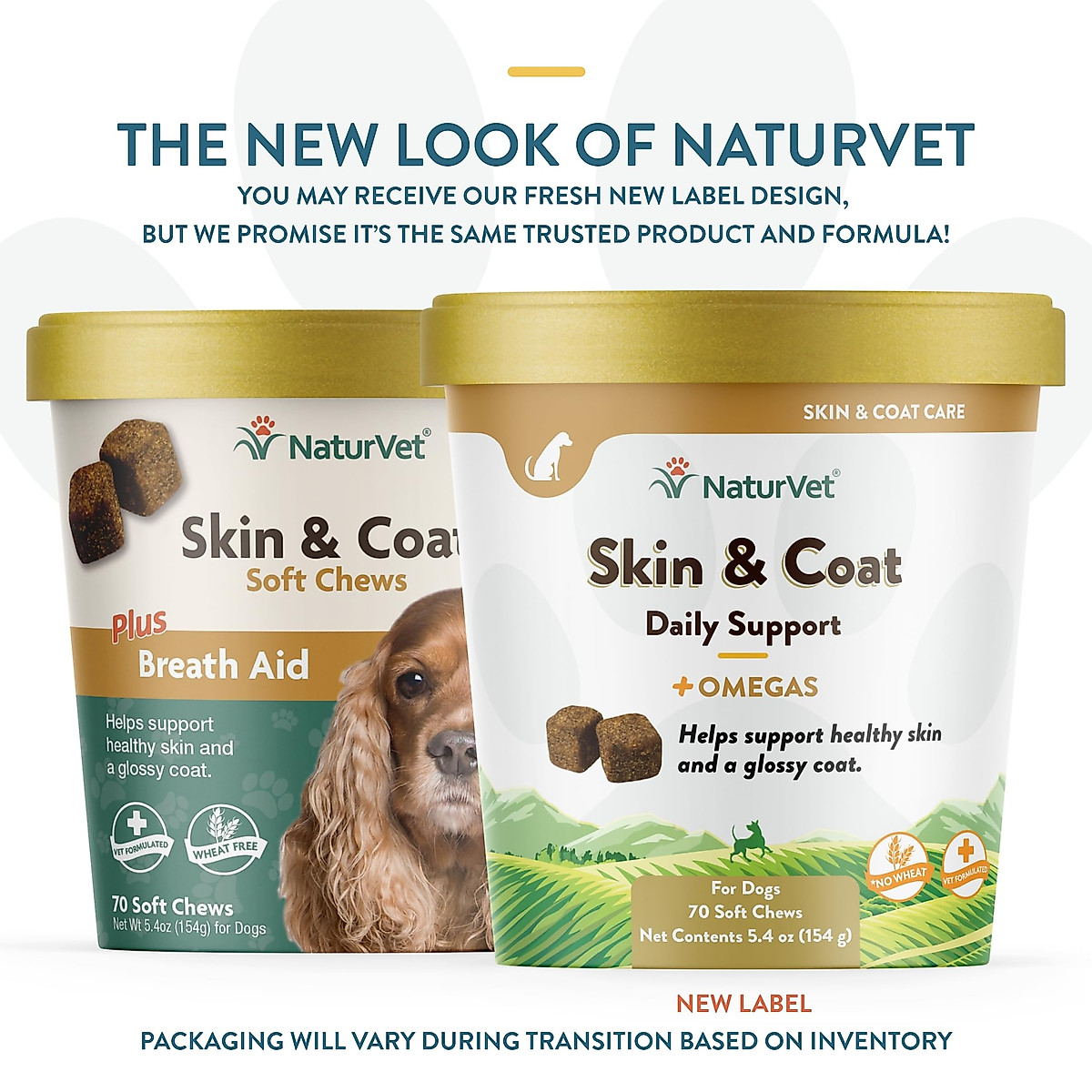 NaturVet Skin and Coat Plus Breath Aid for Dogs, 70 ct Soft Chews, Made in The USA with Globally Source Ingredients