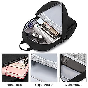 Abshoo Lightweight Backpack for School Classic Basic Water Resistant Casual Daypack Plain Bookbag (Black)