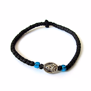 Iconsgr Handmade Christian Orthodox Komboskoini, Prayer Rope Bracelet Black VM1