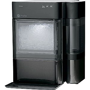 GE Profile Opal 2.0 | Countertop Nugget Ice Maker with Side Tank | Ice Machine with WiFi Connectivity | Smart Home Kitchen Essentials | Black Stainless