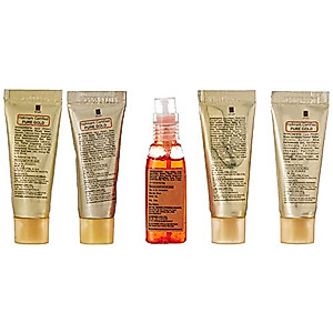 Shahnaz Husain 24 Carat Gold Skin Radiance Timeless Youth Kit with Exfoliating Scrub, Radiance Gel, Moisturizing Cream, and Mask (4 x 10 gm)