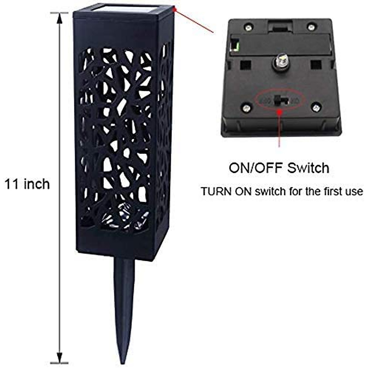 HomeRoots 10 Pack Solar Powered LED Garden Lights, Automatic Led for Patio Yard Solar Lights Outdoor (White Light)