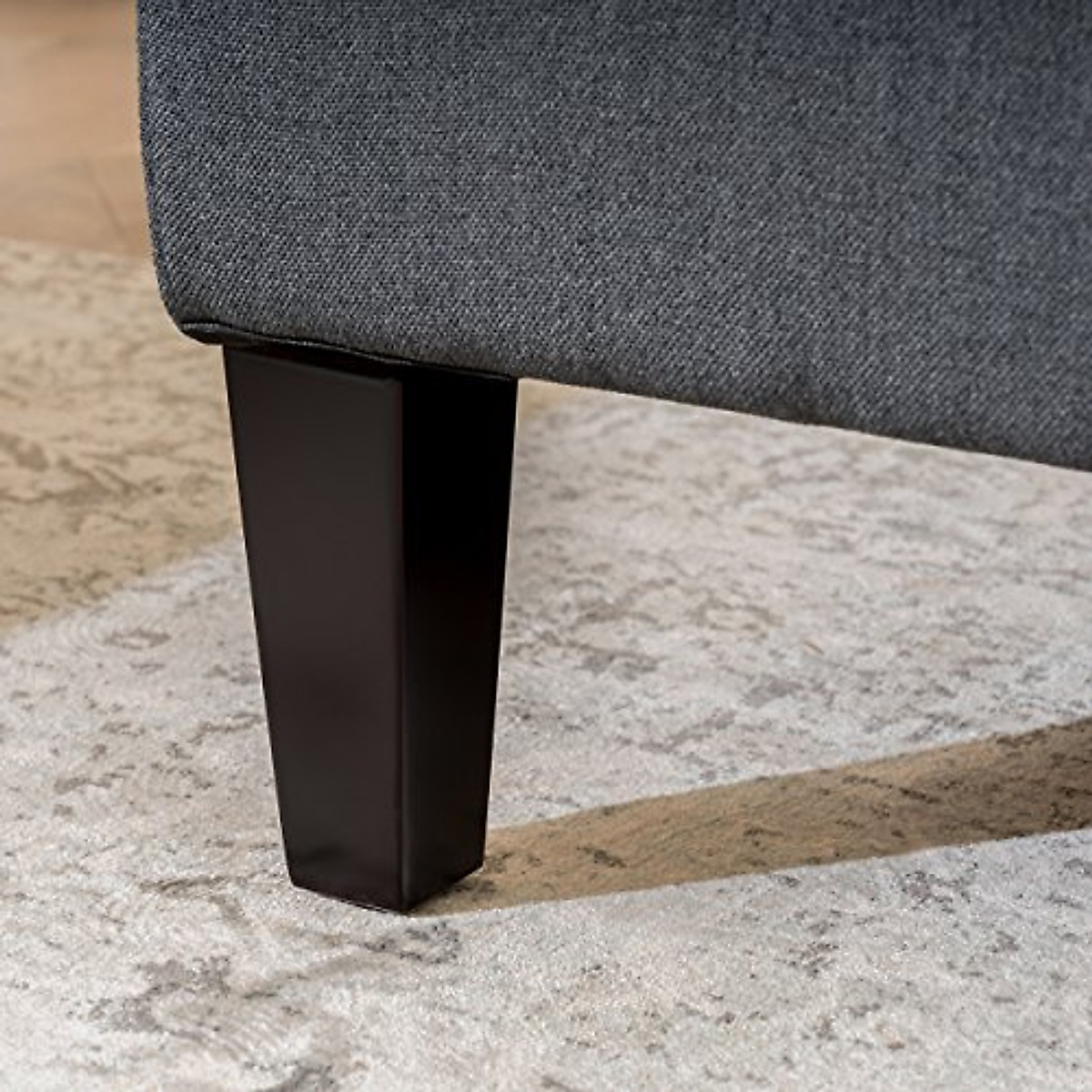 Christopher Knight Home Emmie Mid-Century Modern 5-Piece Sectional Sofa, Dark Grey / Dark Brown