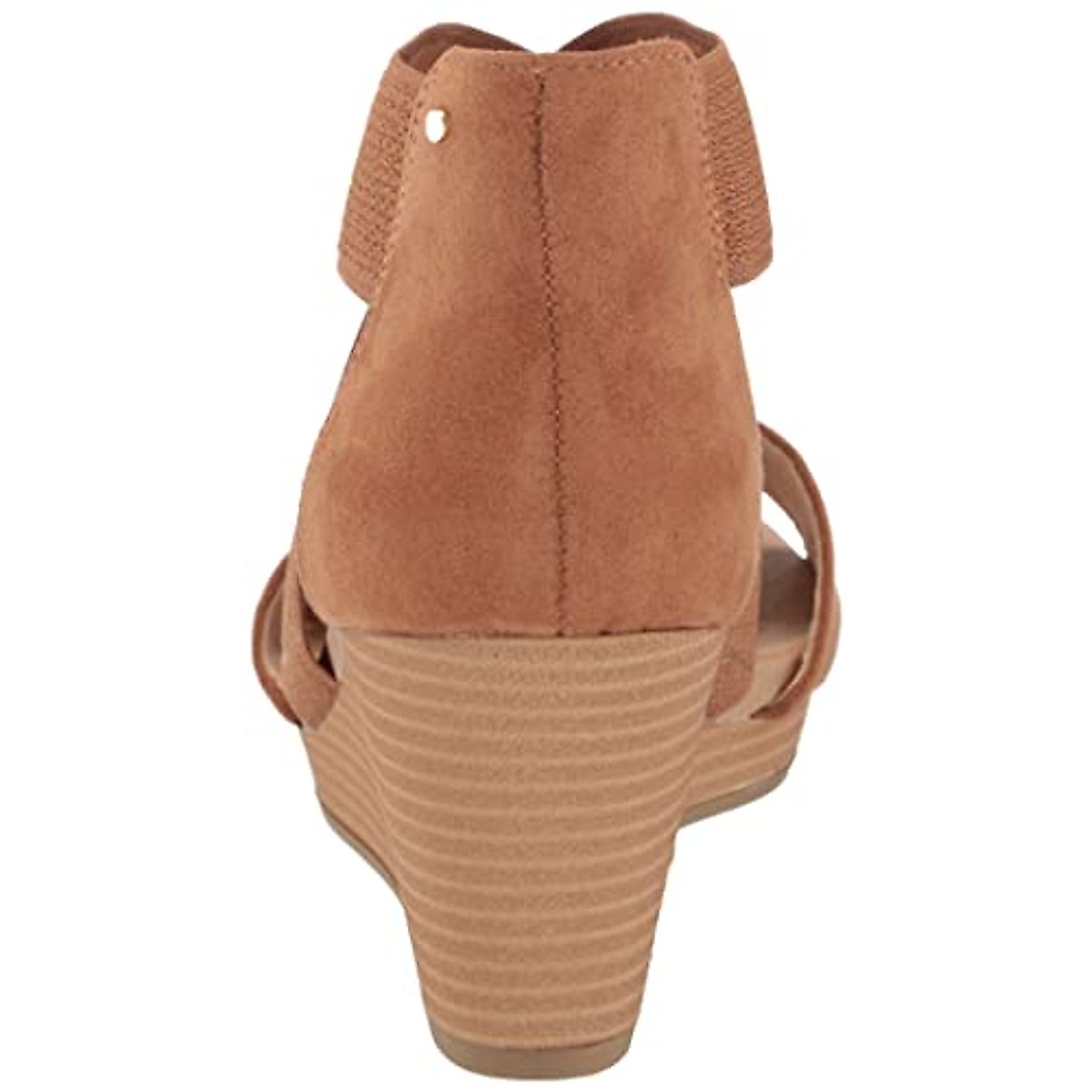 Dr. Scholl's Shoes Women's Barton Band Wedge Sandal, Brown Microfiber, 8.5