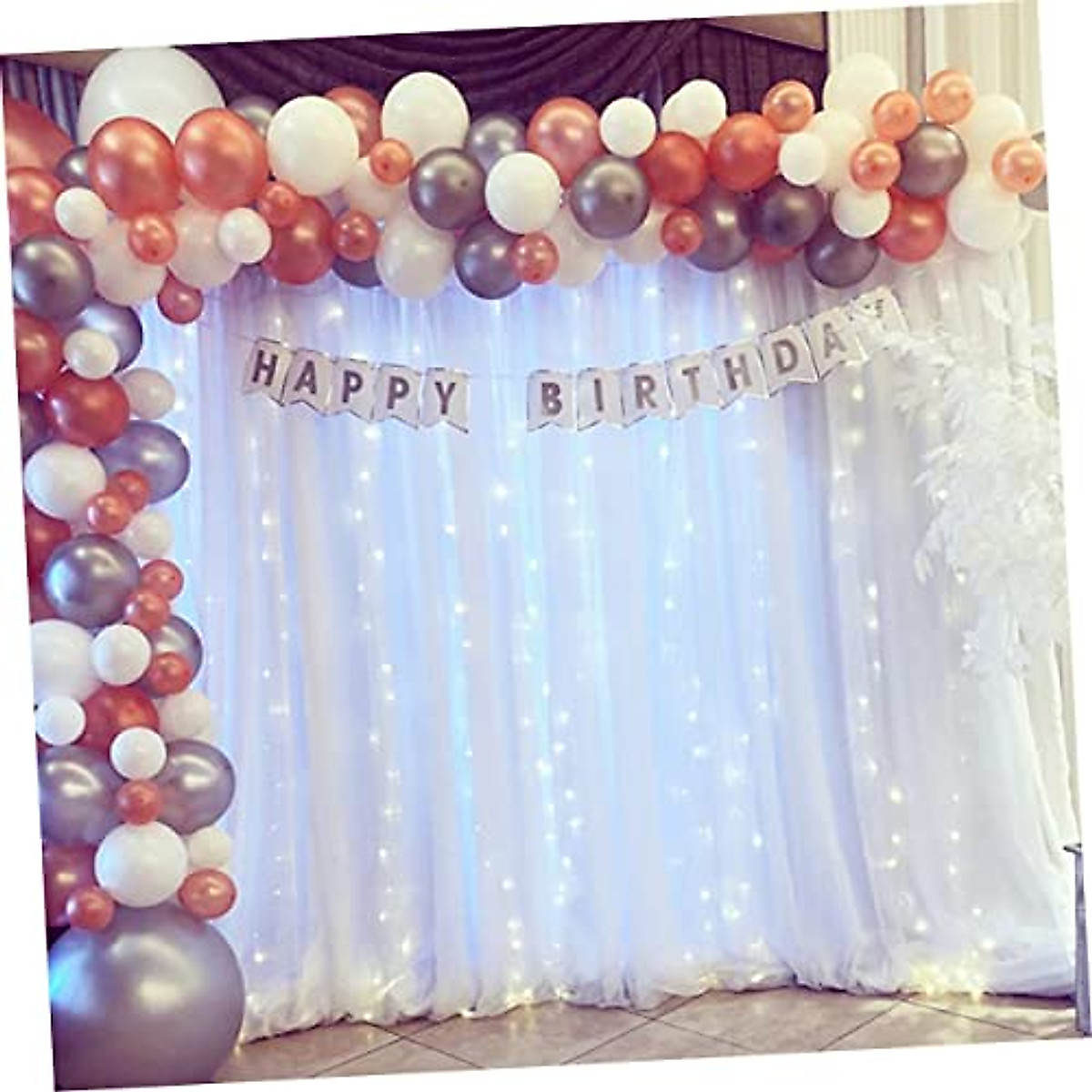 DECHOUS 1pc Chiffon Backdrop Curtain Wedding Backdrop Curtain Macrame Curtain Background Drapery Arches for Weddings White Wedding Dresses for Bride White Decor Wedding Background Drapery