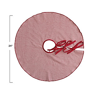 Creative Co-Op 24" Round Woven Cotton w/Ties, Red Tree Skirt