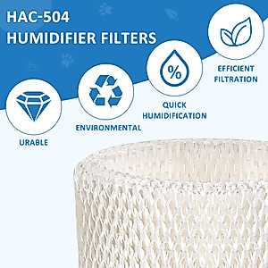 Cenipar HAC-504 Premium Humidifier Filters Replacement for Honey-Well Humidifier Filter HAC-504AW and Filter A Replacement for HCM-350, HCM-500, HCM-600 &Cool Mist Humidifiers 4 Pack