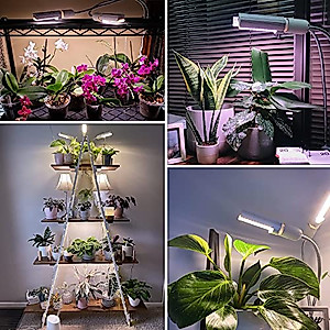 Relassy LED Grow Light for Indoor Plants, 15000Lux Sunlike Full Spectrum Grow Lamp, 45W Auto ON/Off, 3/6/12H Timing Function, 4 Brightness Levels, Professional for Seedling Growing Blooming Fruiting