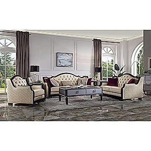 Acme Furniture Upholstered Sofas, Tan/Black/Charcoal