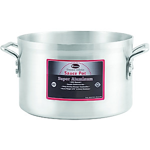 Winco USA Super Aluminum Sauce Pot, Heavy Weight, 34 Quart, Aluminum