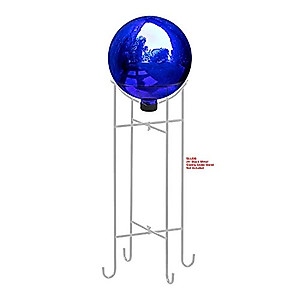 Alpine Corporation 10" Diameter Indoor/Outdoor Glass Gazing Globe Festive Yard Décor, Blue