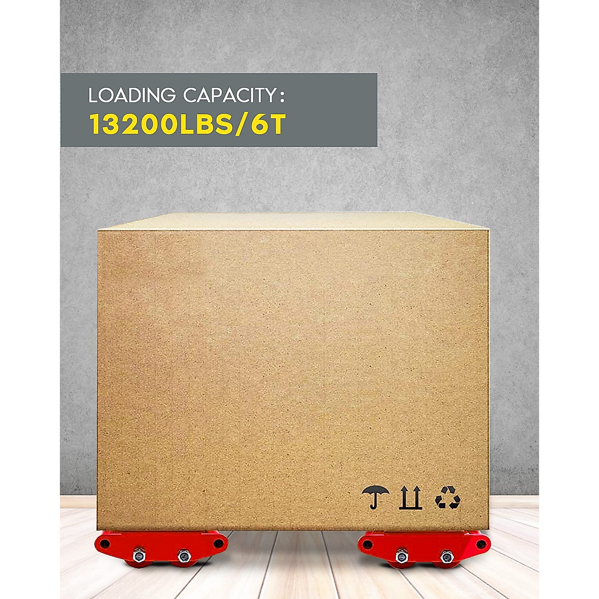 GCCSJ 6T Machinery Skate Dolly, 13200lbs Machinery Moving Skate Machinery Mover Skate with 360° Rotation Cap, Dolly Machinery Skate for Industrial Moving Equipment