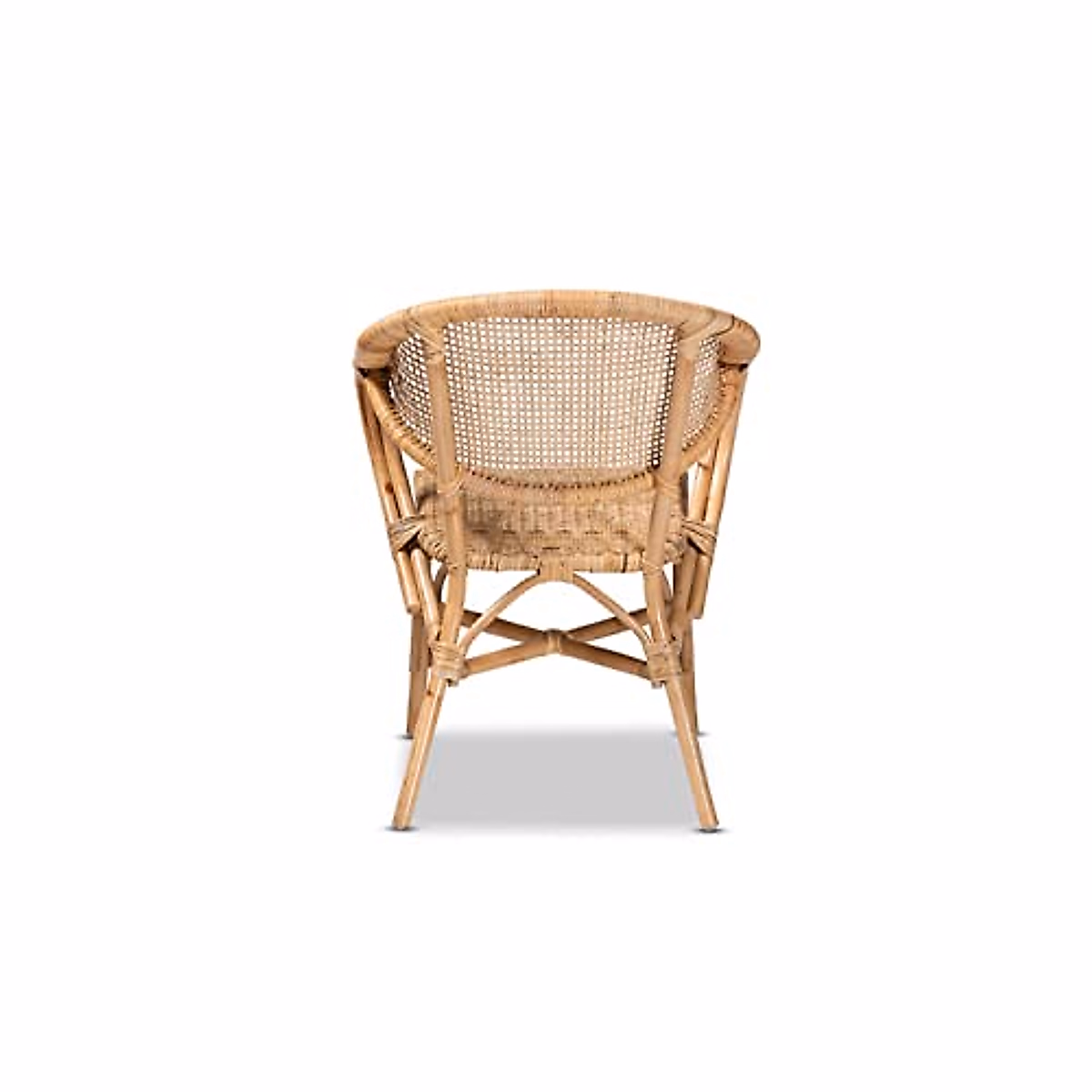Baxton Studio Varick Modern Brown Finished Rattan Dining Chair