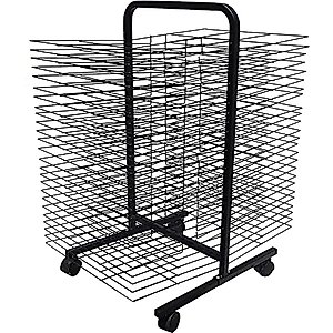 CENAP Art Drying Rack, Mobile Drying Rack for Artwork with Wire Rack, Mobile Classroom, Art Studio, Drying and Printing Rack (Size : 50-Layer)