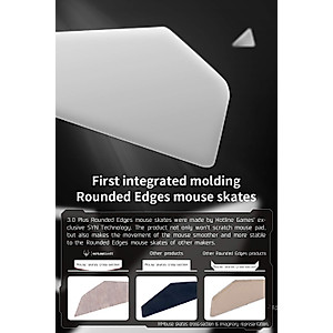 HOTLINEGAMES 2Sets 3.0 Plus Rounded Curved Edges Mouse Feet Skates Compatible with Razer DeathAdder V3 Pro Wireless Gaming Mouse feet Replacement (0.8mm,Smooth,PTFE) Pro Performance Upgrade