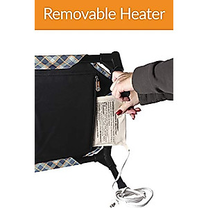 K&H Pet Products Thermo-Pet Cot Heated Elevated Dog Bed - Blue Plaid/Tan, Medium 25 X 32 X 7 Inches