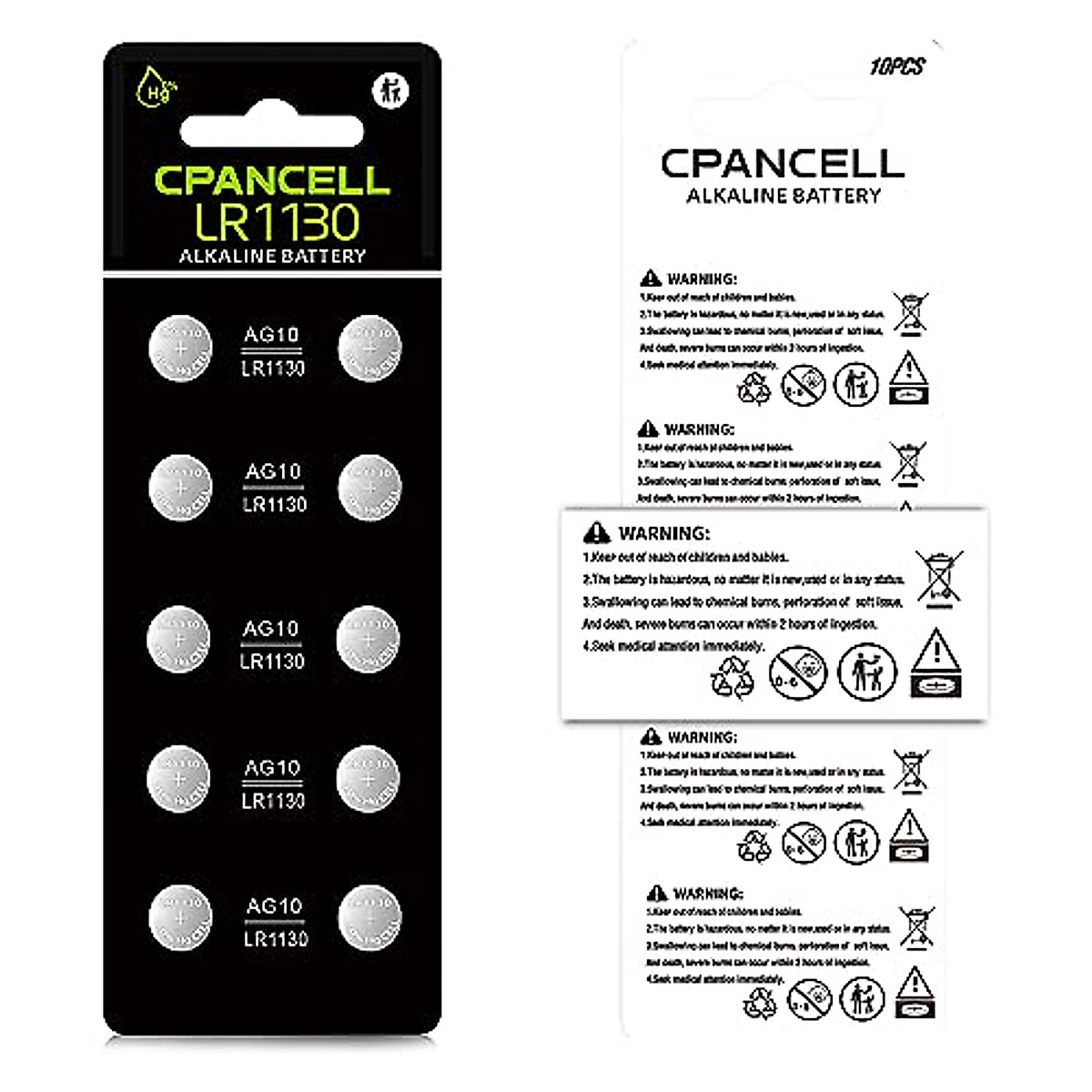 LR1130 AG10 Batteries, High Capacity SG10 389 189 Premium Alkaline Battery 1.5V Button Coin Cell Batteries (20 Count)