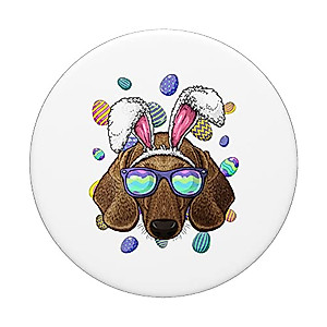 Dachshund Easter Bunny Ears Dog Funny Easter Eggs Hunting PopSockets Swappable PopGrip