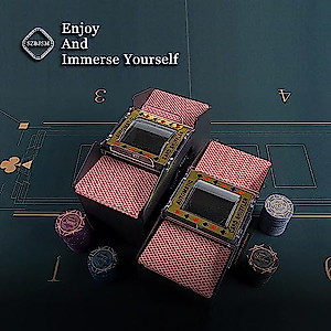 SZBJSMF Card Shuffler 2 Deck, Automatic Card Shuffler with 4 AA Battery for Deck of Playing Card, UNO, Texas Hold'em, Poker, Home Card Games, Blackjack