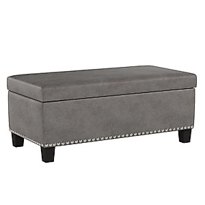 Christopher Knight Home Carl Traditional Microfiber Storage Ottoman, Slate,