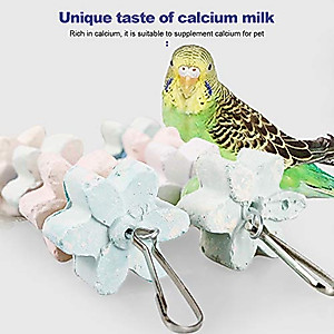 S-Mechanic 3Packs Parrot Chewing Toy Beak Trimmer Calcium Stone with BellParrot for Cockatiel Conure African Grey Amazon Parrots Parakeet Cockatiel Bird (Style-2)