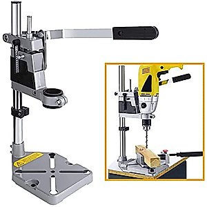 Drill Stand for Hand Drill, Universal Adjustable Drill Press Clamp, Heavy Duty Drill Press Holder Workbench Repair Tool Bench Clamp, Support Tool with Single Hole Aluminum Base
