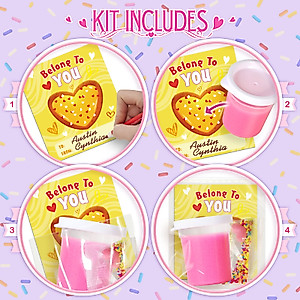 Valentines Day Cards for Kids- 24 set of Butter Slime with Valentine's Day Card Bulk, School Classroom Valentine's Gifts Exchange, Valentine's Party Favors for Kids, Valentine's Prizes