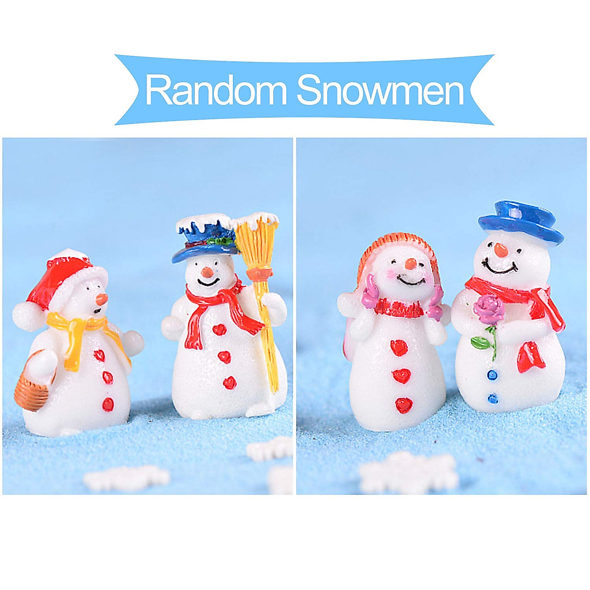 KUUQA Mini Christmas Trees Bottle Brush Trees with Snowmen Reindeer, 31Pcs Christmas Village Sets Village Accessories Ornaments for Christmas Decorations Indoor Village Display Platforms Winter Decor