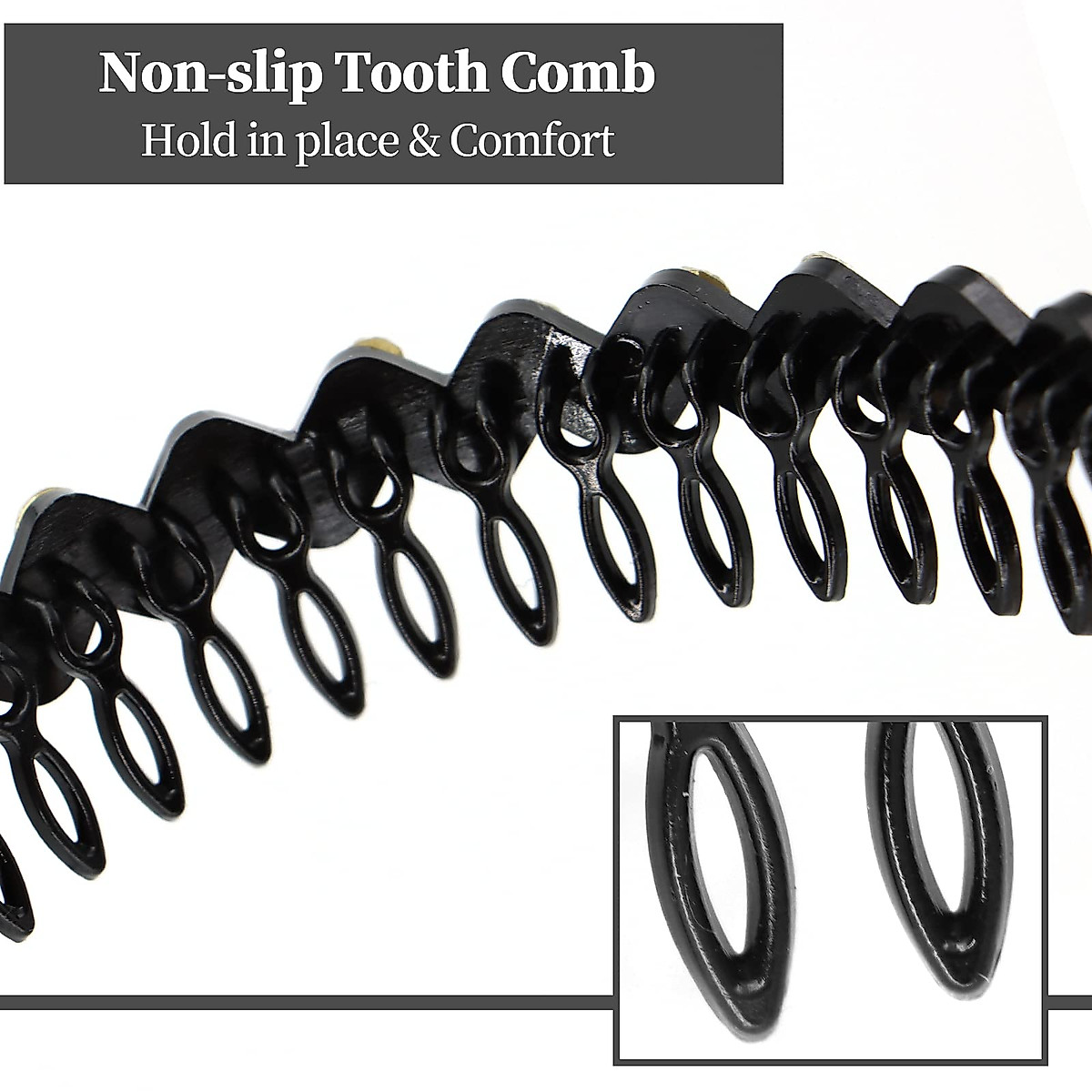 ZOCONE Wave Rhinestone Headbands, 5pcs Plastic Tooth Comb Headbands, Crystal Hair Loop Non-slip Wavy Hairbands for Women Girls