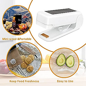 QianHeng Mini Bag Sealer,Portable Plastic Bag sealer,Handheld Mini Heat Sealer for Chip、Snack Fresh Bag、Food Storage, White