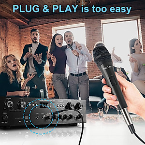 PKOJIN Dynamic Karaoke Microphone for Singing, Vocal Wired Microphone for Karaoke, Handheld Mic with 10 Ft Cable, Mics for Speaker with ON/Off Switch