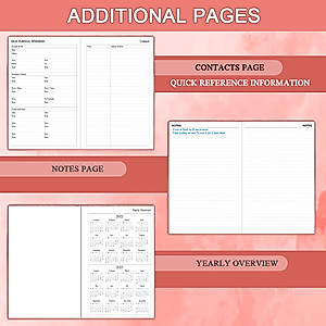 Hardcover Undated Planner for Any Year - Weekly & Monthly Planner & Journal to Track Goals, Perfect to Organize Your Daily Life, 5.85" x 8.25", Rose