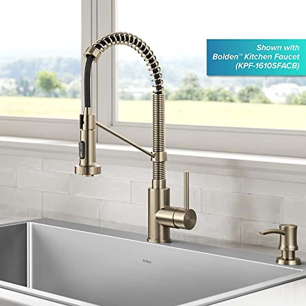 KRAUS Kitchen Soap and Lotion Dispenser in Spot Free Antique Champagne Bronze, KSD-54SFACB