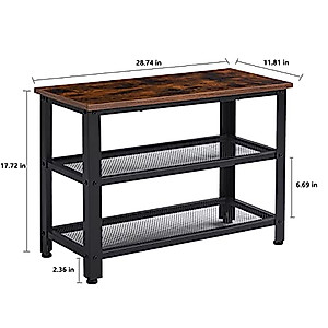 /N Multifunctional Shoe Stool, 3 Tier Shoe Rack 28.7", Shoe Rack with Mesh Rack for Hallway Front Door, Doorway, Living Room