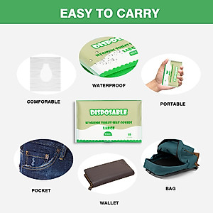 Muranana Disposable Toilet Seat Covers Paper, 50 Pcs Travel Flushable Paper Toilet Seat Covers, for Adults and Kids Potty Training Toilet Seat Paper in Public Restrooms,Airplane,Camping (22x16.5 inch)