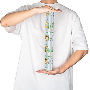 RUSPEPA Wrapping Paper Roll - Mini Roll - Animals Design Great for Birthday, Party and Baby Shower - 17 Inches X 32.8 Feet