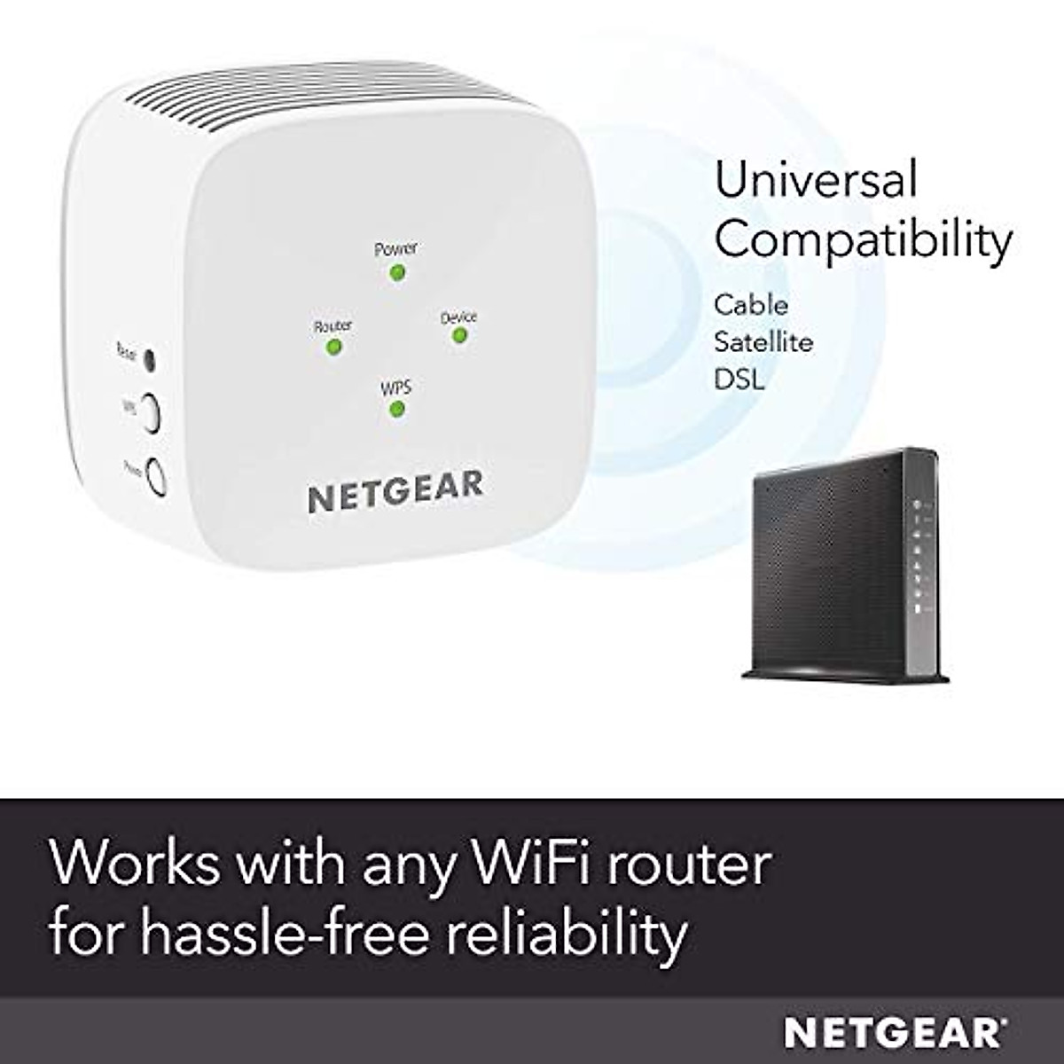 NETGEAR WiFi Range Extender EX2800 - Coverage up to 600 sq.ft. and 15 devices with AC750 Dual Band Wireless Signal Booster & Repeater (up to 750Mbps speed), and Compact Wall Plug Design