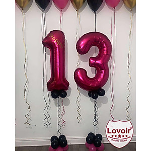 Lovoir 40 Inch Hot Pink 31 Number Balloon 13 Large Size Jumbo Digit Mylar Foil Helium Hot Pink Balloons for 13th 31st Birthday Party Celebration Decorations Graduations Anniversary Supplies