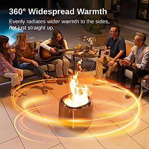 EAST OAK Fire Pit Smokeless 21'' for Outside Patio, 304 Stainless Steel Wood Burning Fireplaces, Portable Outdoor Bonfire Pit with Poker, Stand & Removable Ash Pan for Camping, Chisel Steel