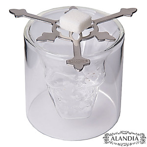 Gothic Absinthe Spoons Set | 2x Stainless Steel Absinthe Spoon | 1x Drinking Ritual Card