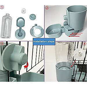 Rabbit Water Bottle 17 OZ Bunny Hanging Water Fountain Automatic Guinea Pig Water Dispenser No Leak Drinking Feeder for Bunny Chinchilla Hamsters Cat Dog Small Animals (Blue)