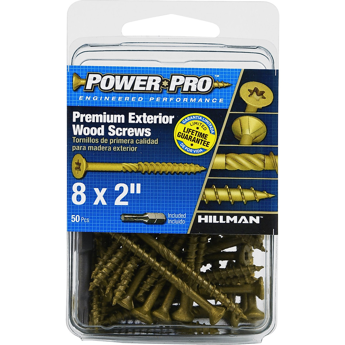 Hillman The Group 42479 Bronze Wood Screw (50 Pack), 8 x 2