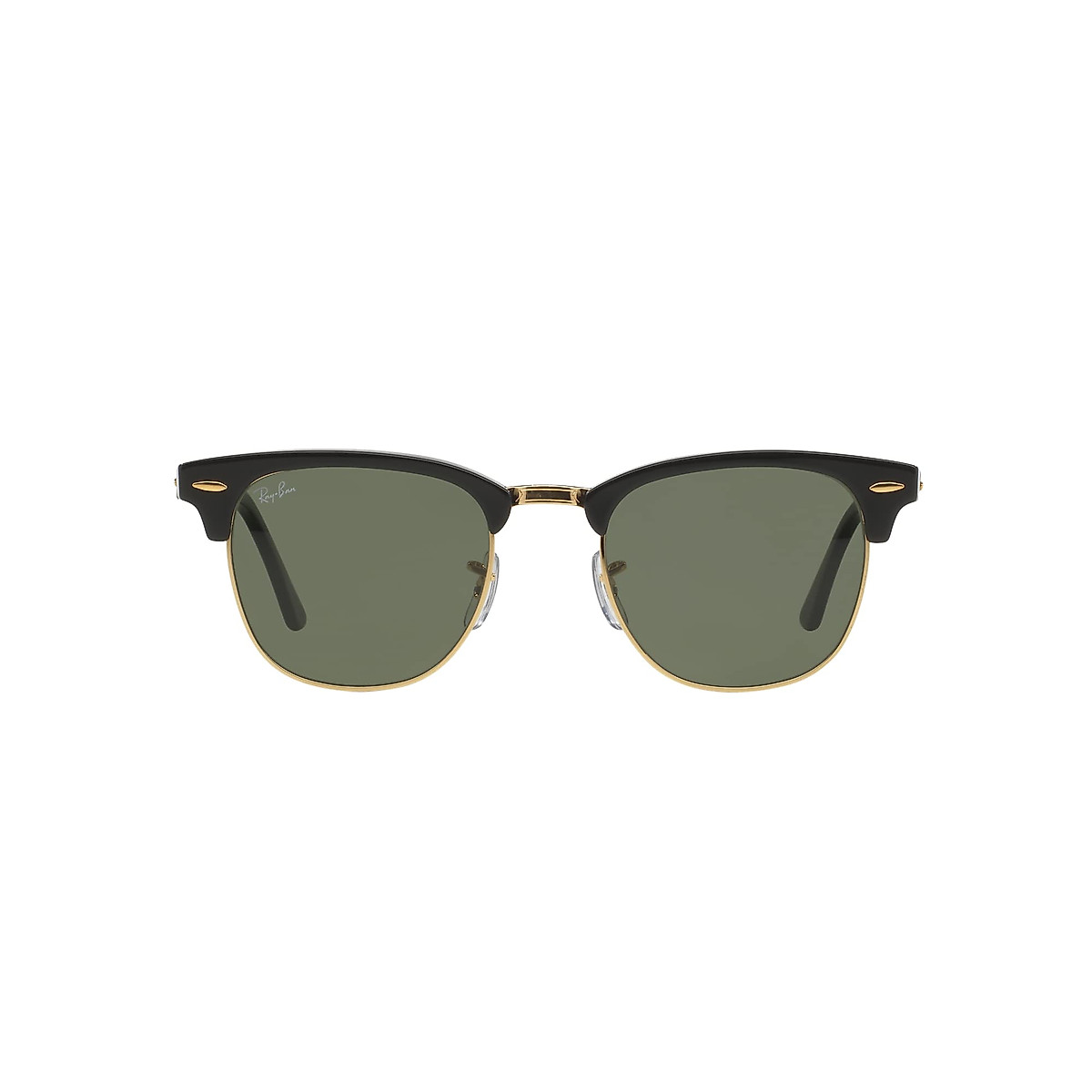 Ray-Ban RB3016 Clubmaster Sunglasses (51 mm, Solid Black G15 Lens Non-Polarized Lens)