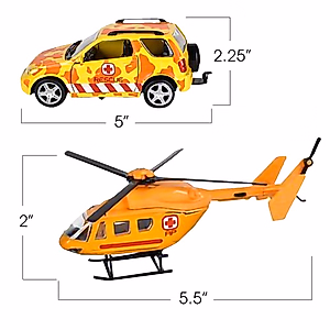 ArtCreativity SUV Toy Car with Trailer & Helicopter Playset for Kids, Interactive Safari Play Set with Detachable Helicopter and Opening Doors on 4 x 4 Toy Truck, Best Birthday Gift for Boys & Girls