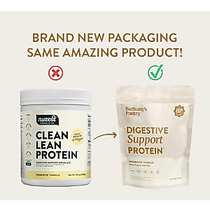 Nuzest Digestive Support Protein Probiotics for Digestive Health – Vanilla - Clean Lean Protein - Premium Vegan Pea Protein Powder – Plant Based - 20 Servings, 1.1 lb