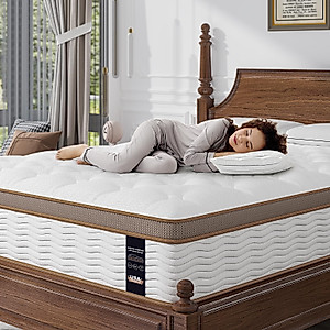 Sleepmax Hybrid Mattress Full Size 8 Inch - Luxury 6-Layer Ergonomic Mattress for Back Pain Relief - Motion Isolation & Edge Support - Fiberglass Free, CertiPUR-US Certified