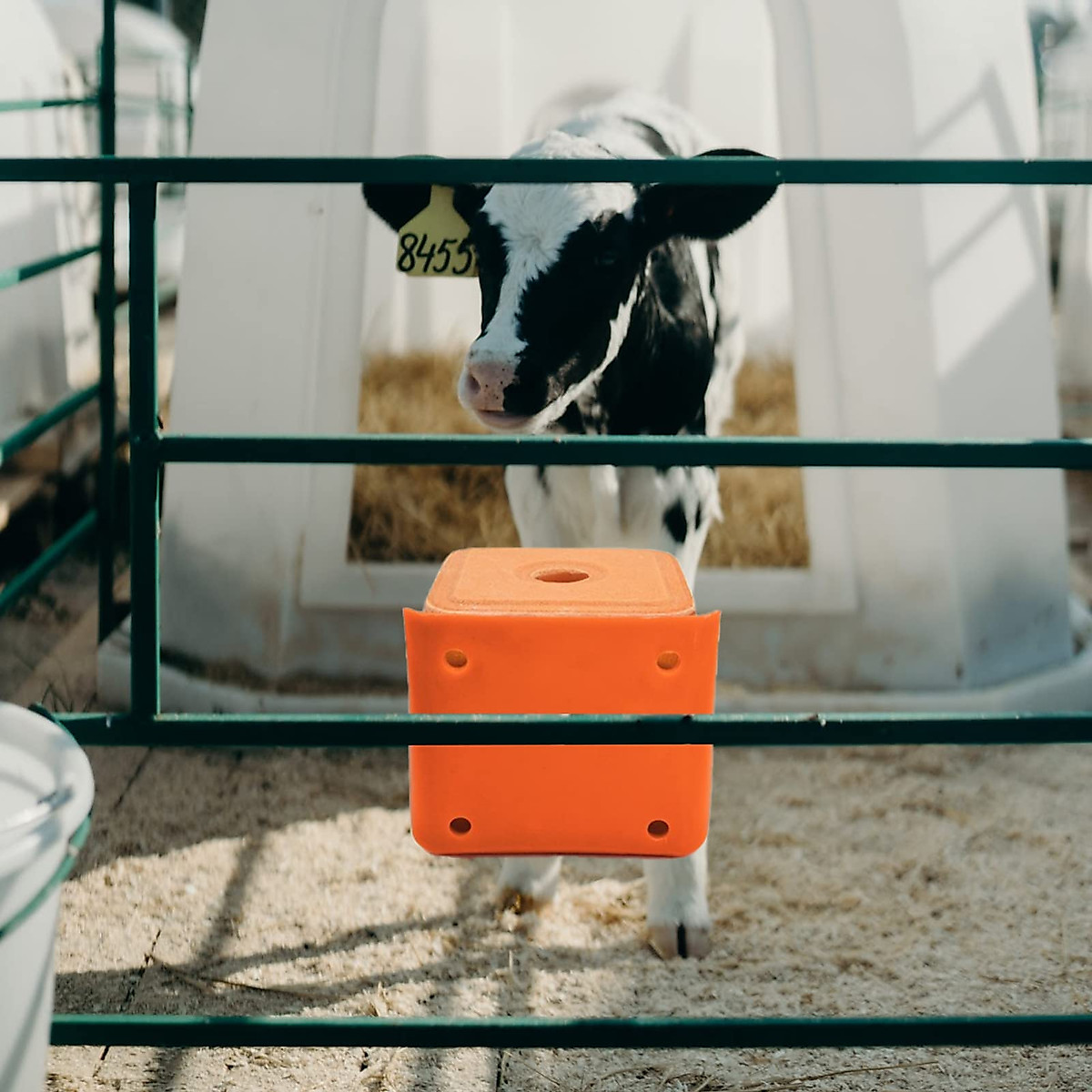 ULTECHNOVO Mineral Salt Block Holder Livestock Salt Block Feeder Farm Animal Feeding Containers Salt Lick Feeding Boxes for Horses Cattle Sheep Orange